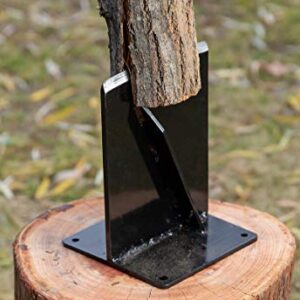 HANDYGO Wood Kindling Splitter - High Strength Structural Steel Firewood Splitter, Wood Splitter Wedge, for Small Wood Stove and Fireplace Manual Log Splitter, Black