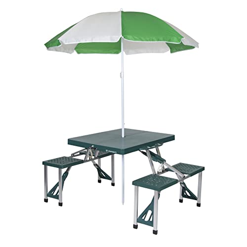 Stansport Picnic Table and Umbrella Combo - Green (615)