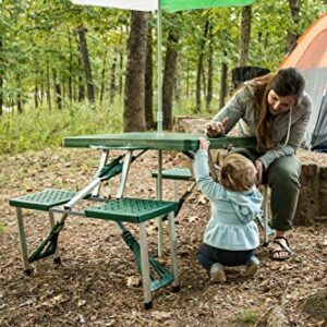 Stansport Picnic Table and Umbrella Combo - Green (615)