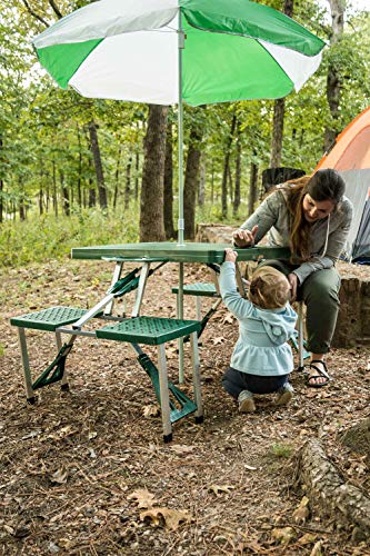 Stansport Picnic Table and Umbrella Combo - Green (615)