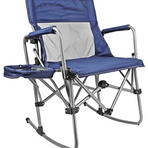 Zenithen Navy/Grey Outdoor Rocking Director Folding Chair with Side Table…