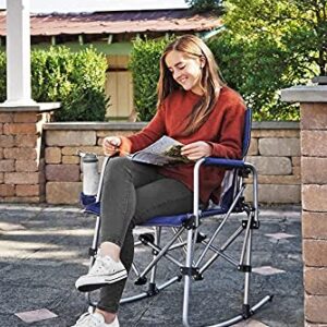 Zenithen Navy/Grey Outdoor Rocking Director Folding Chair with Side Table…