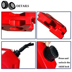 TARKII 2-Gallon Gasoline Container, Red Fuel Can for Vehicles,Portable Gas Tank with 2G Capacity