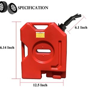 TARKII 2-Gallon Gasoline Container, Red Fuel Can for Vehicles,Portable Gas Tank with 2G Capacity