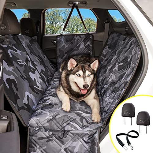 Meadowlark XL Premium Hammock Dog Car Seat Cover Back Seat, Dog Cover Car Seat Protector, Non-Slip, Dog Stuff, Anti Shock, Water Repellant, Pet Car Seat Cover for Dogs w/Seat Belt & 2 Headrest Covers