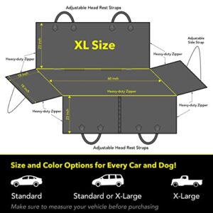 Meadowlark XL Premium Hammock Dog Car Seat Cover Back Seat, Dog Cover Car Seat Protector, Non-Slip, Dog Stuff, Anti Shock, Water Repellant, Pet Car Seat Cover for Dogs w/Seat Belt & 2 Headrest Covers