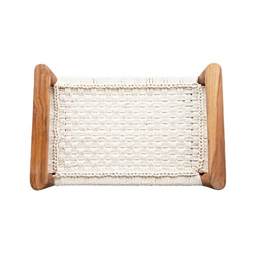 Bloomingville Teak Wood & Hand-Woven Cotton Rope, Natural Bench