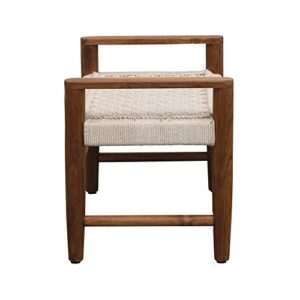 Bloomingville Teak Wood & Hand-Woven Cotton Rope, Natural Bench