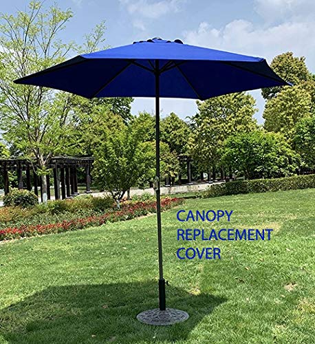 BELLRINO DECOR Replacement Royal Blue Strong & Thick Umbrella Canopy for 10ft 8 Ribs (Canopy Only)