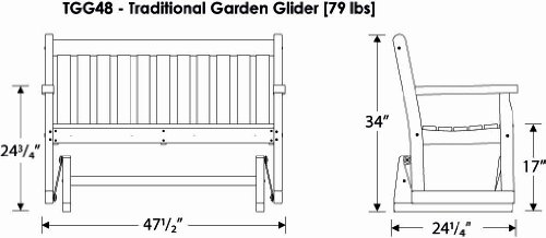 Traditional Garden 48" Glider (Black)