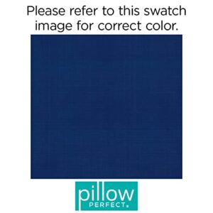 Pillow Perfect Fresco Solid Indoor/Outdoor Wicker Patio Sofa/Swing Cushion Tufted, Weather and Fade Resistant, 19" x 44", Blue