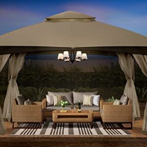 ABCCANOPY 10x12 Outdoor Gazebo - Patio Gazebo with Mosquito Netting, Outdoor Canopies for Shade and Rain for Lawn, Garden, Backyard & Deck (Khaki)