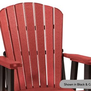 DutchCrafters Slat Fan Back Poly Adirondack Swivel Glider Outdoor Patio Chair (Tudor Brown & Weatherwood)