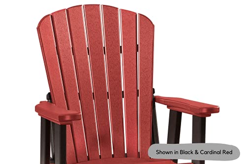 DutchCrafters Slat Fan Back Poly Adirondack Swivel Glider Outdoor Patio Chair (Tudor Brown & Weatherwood)