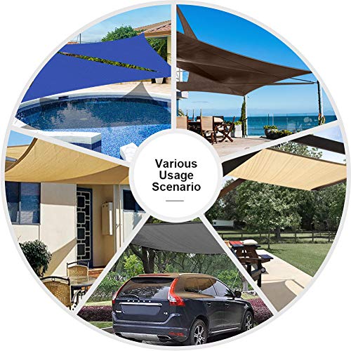 iCOVER Sun Shade Sail Canopy 12'x16', 185GSM Fabric Permeable Pergolas Top Cover, for Outdoor Patio Lawn Garden Backyard Awning, Sand