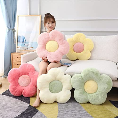 LANFIRE Flower Cushion Flower Throw Pillows Standard Pillows Patio Furniture Cushions Home Chair Pads (40 CM, Green)