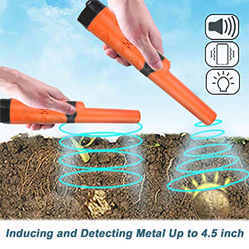 Kuman Pin pointer Water Resistant Metal Detectors with Holster Treasure Hunting Unearthing Tool Accessories Buzzer Vibration Automatic Tuning KW30