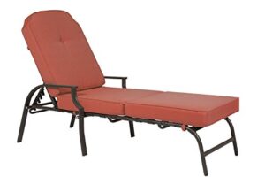 kozyard maya outdoor chaise lounge weather & rust resistant steel chair with polyester fabric cushion for pool, patio, deck or yard (terracotta)