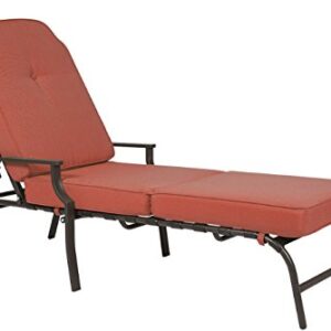 Kozyard Maya Outdoor Chaise Lounge Weather & Rust Resistant Steel Chair with Polyester Fabric Cushion for Pool, Patio, Deck or Yard (Terracotta)