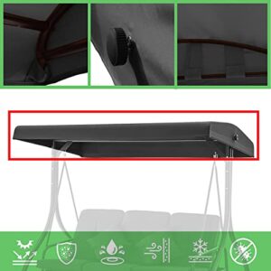 COBOAQG Swing Canopy Replacement,Replacement Canopy Top for Porch Swing Model#GCS00229C,77" (L) x 46.5" (W) x10(Height of Curved roof) Black