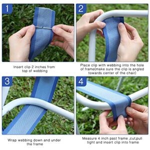 2.25 Inch x 328 Feet Lawn Chair Webbing Blue Patio Chair Webbing Replacement Kit Lawn Furniture Re Webbing