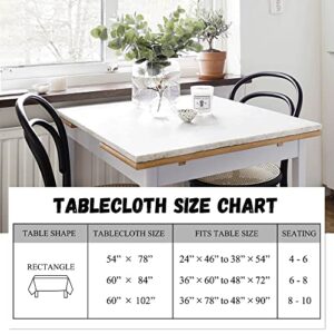 KGORGE Waterproof Linen Table Cloth Stainproof Wrinkle Free for Outdoor Indoor Use Patio Table Cover Camping Buffet Banquet Party Gift, 60 x 84 Inch, Grey, Seats 6 to 8