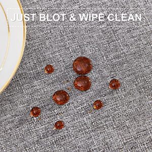 KGORGE Waterproof Linen Table Cloth Stainproof Wrinkle Free for Outdoor Indoor Use Patio Table Cover Camping Buffet Banquet Party Gift, 60 x 84 Inch, Grey, Seats 6 to 8