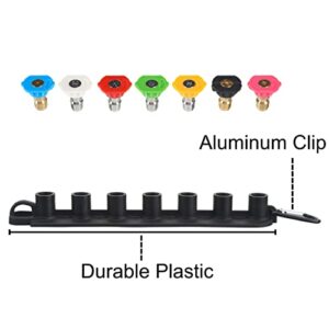 RIDGE WASHER Pressure Washer Nozzle Tips Set with Nozzle Holder, 7 Spray Nozzle Tips, 1/4 Inch Quick Connect, 4000 PSI