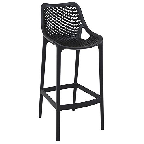 Compamia Air Patio Bar Stool in Black (Set of 2)