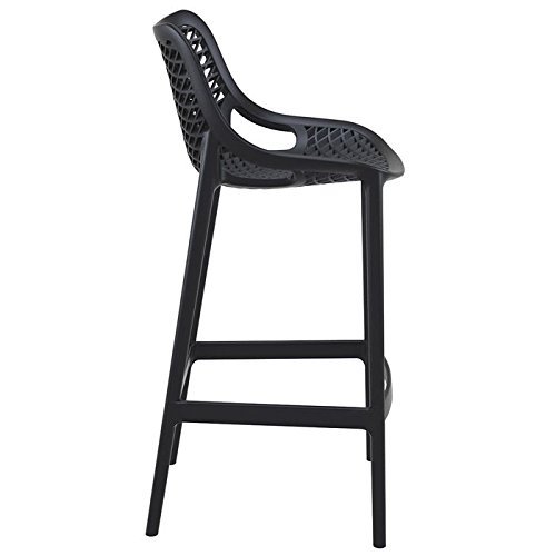 Compamia Air Patio Bar Stool in Black (Set of 2)