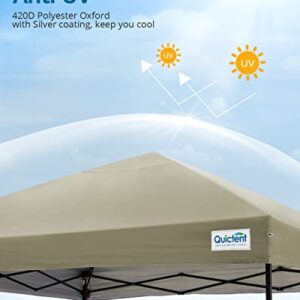 Quictent Clear Tent 10'x10' Ez Pop up Canopy with Sidewalls Instant Outddoor Gazebo Shelter Waterproof (Khaki)