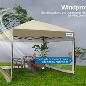 Quictent Clear Tent 10'x10' Ez Pop up Canopy with Sidewalls Instant Outddoor Gazebo Shelter Waterproof (Khaki)