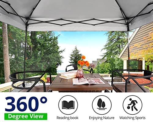 Quictent Clear Tent 10'x10' Ez Pop up Canopy with Sidewalls Instant Outddoor Gazebo Shelter Waterproof (Khaki)