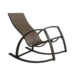 Iwicker 2 PCS Patio Rattan Bistro Rocking Chairs, Outdoor Breathable Wicker Rocker Chairs for Yard, Deck, Balcony or Indoor Use