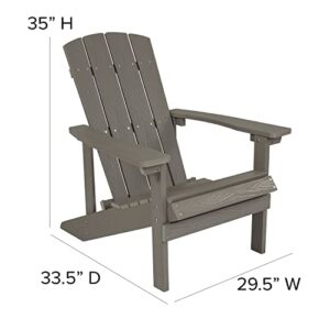 Flash Furniture Charlestown Poly Resin Adirondack Chair - Gray - All Weather - Indoor/Outdoor - Set of 2