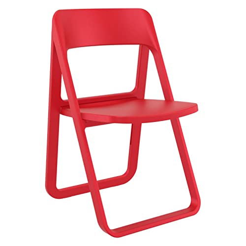 Compamia Dream Commercial Grade Folding Resin Outdoor Chair Red