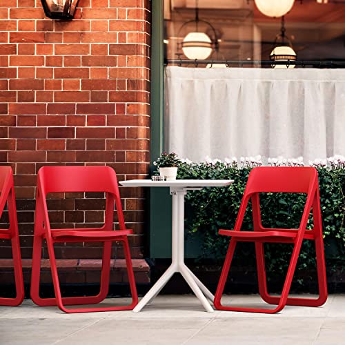 Compamia Dream Commercial Grade Folding Resin Outdoor Chair Red