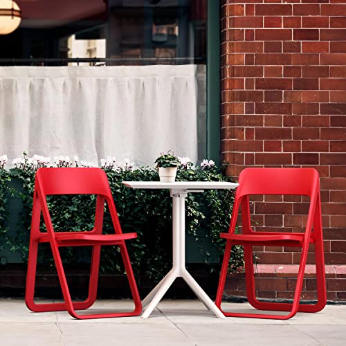 Compamia Dream Commercial Grade Folding Resin Outdoor Chair Red