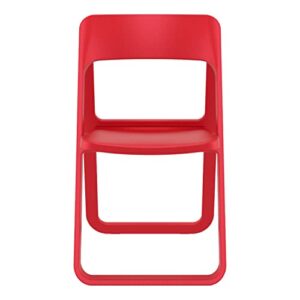 Compamia Dream Commercial Grade Folding Resin Outdoor Chair Red