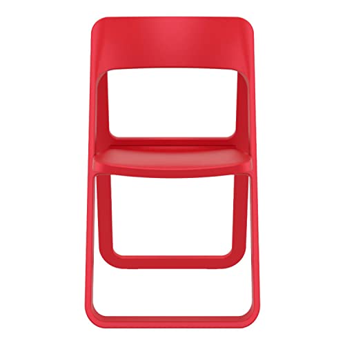 Compamia Dream Commercial Grade Folding Resin Outdoor Chair Red