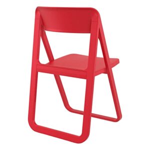 Compamia Dream Commercial Grade Folding Resin Outdoor Chair Red