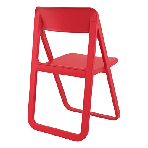 Compamia Dream Commercial Grade Folding Resin Outdoor Chair Red