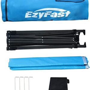 EzyFast Ultra Compact Backpack Canopy, Pop Up Shelter, Portable Sports Cabana, 7.5 x 7.5 ft Base / 6 x 6 ft top for Hiking, Camping, Fishing, Picnic, Family Outings