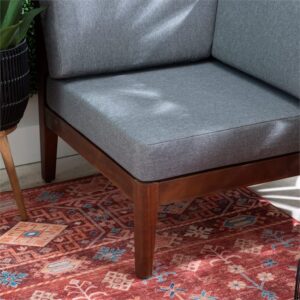 Linon Morningside Wood Indoor/Outdoor Corner Chair in Walnut