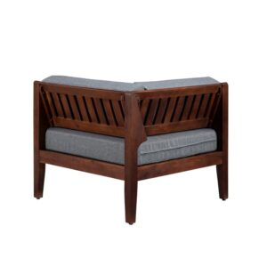 Linon Morningside Wood Indoor/Outdoor Corner Chair in Walnut