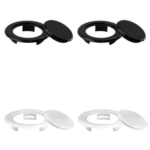 Coufce 2 Inch Patio Table Umbrella Hole Ring and Cap Set, Umbrella Hole Ring Plug, Outdoor Patio Umbrella Hole Plug for Patio Table, Yard(Black+White),2Set