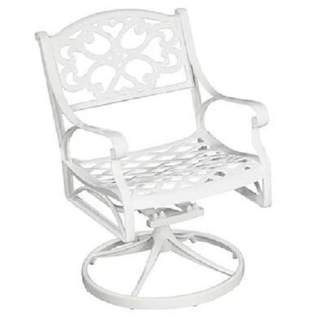 homestyles 6652-53 Outdoor Swivel Rocking Chair, White