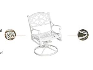 homestyles 6652-53 Outdoor Swivel Rocking Chair, White