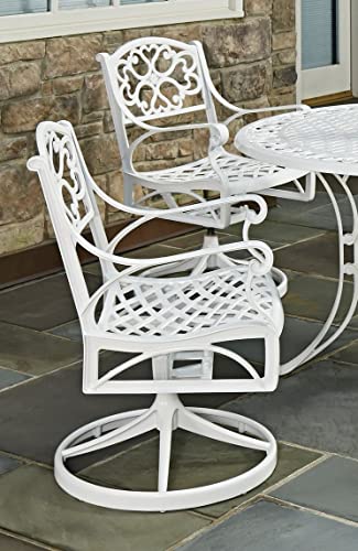 homestyles 6652-53 Outdoor Swivel Rocking Chair, White