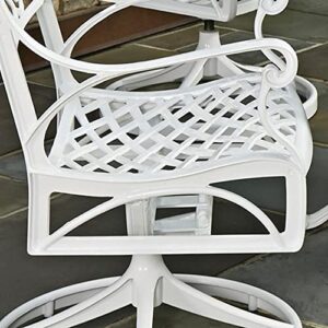 homestyles 6652-53 Outdoor Swivel Rocking Chair, White